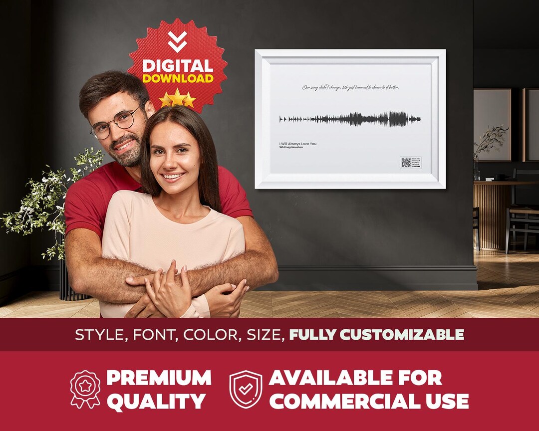 Custom Soundwave Poster | Personalized Audio Waveform Print | Couple ...