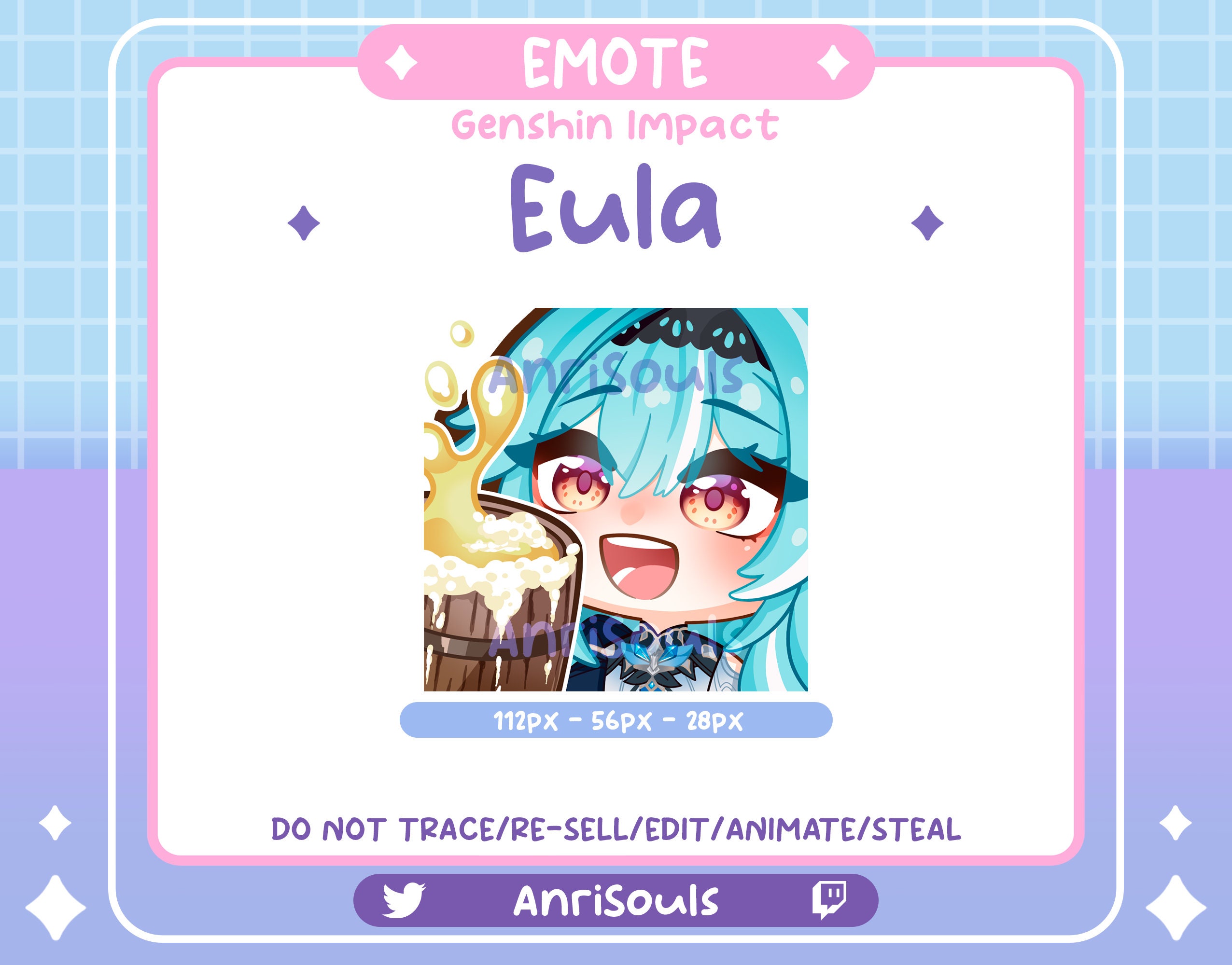 Twitch Emote Eula Genshin Impact. Streamer/ Discord/ Stream - Etsy