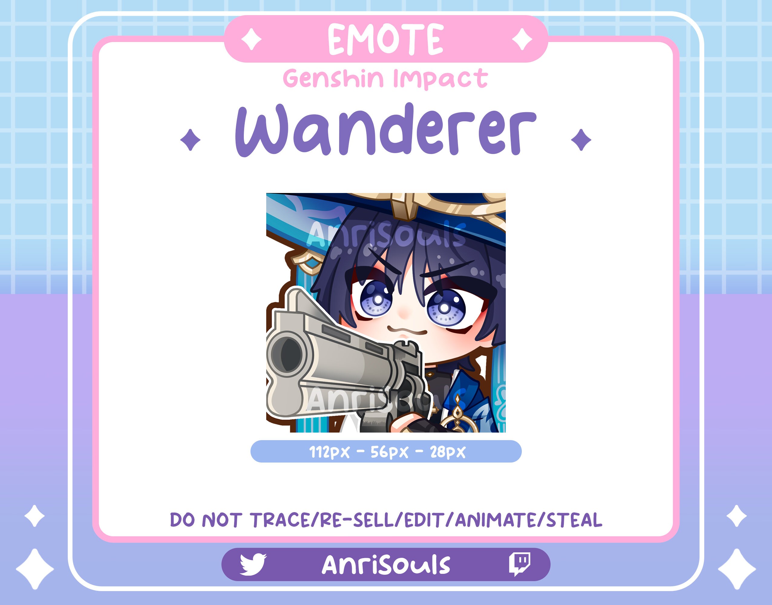 Twitch Emote Wanderer/ Scaramouche/ Scaramuccia Genshin. Streamer ...