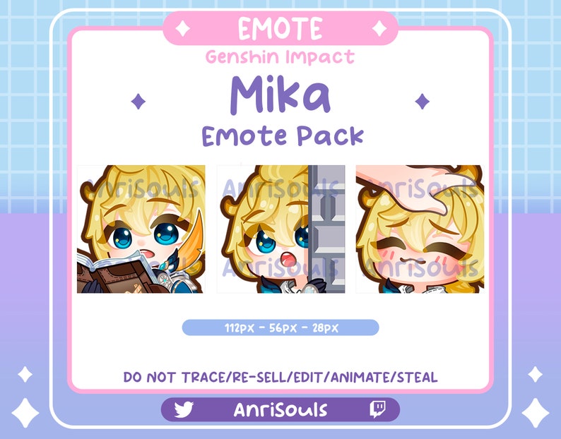 Twitch Emote PACK Mika Genshin Impact. Streamer/ Discord/ - Etsy