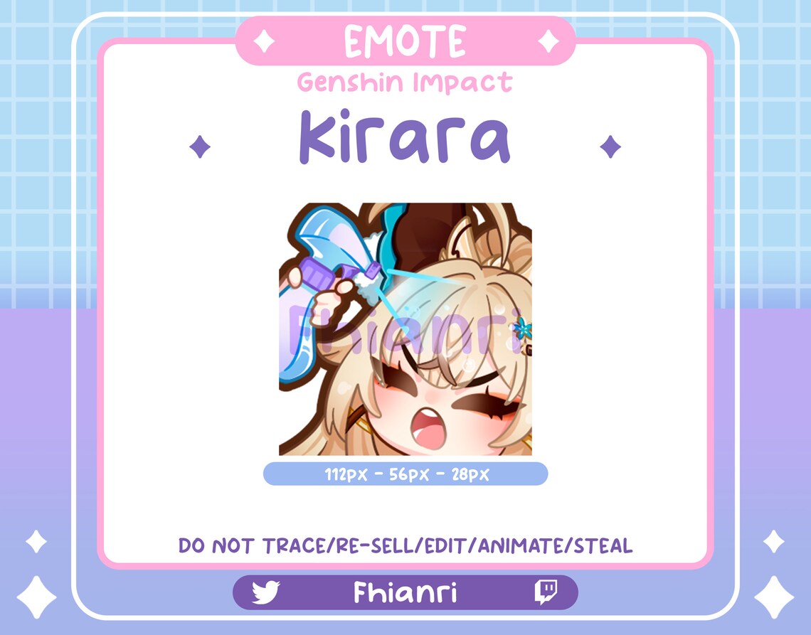 Twitch Emote Kirara Genshin. Streamer/ Discord/ Stream - Etsy
