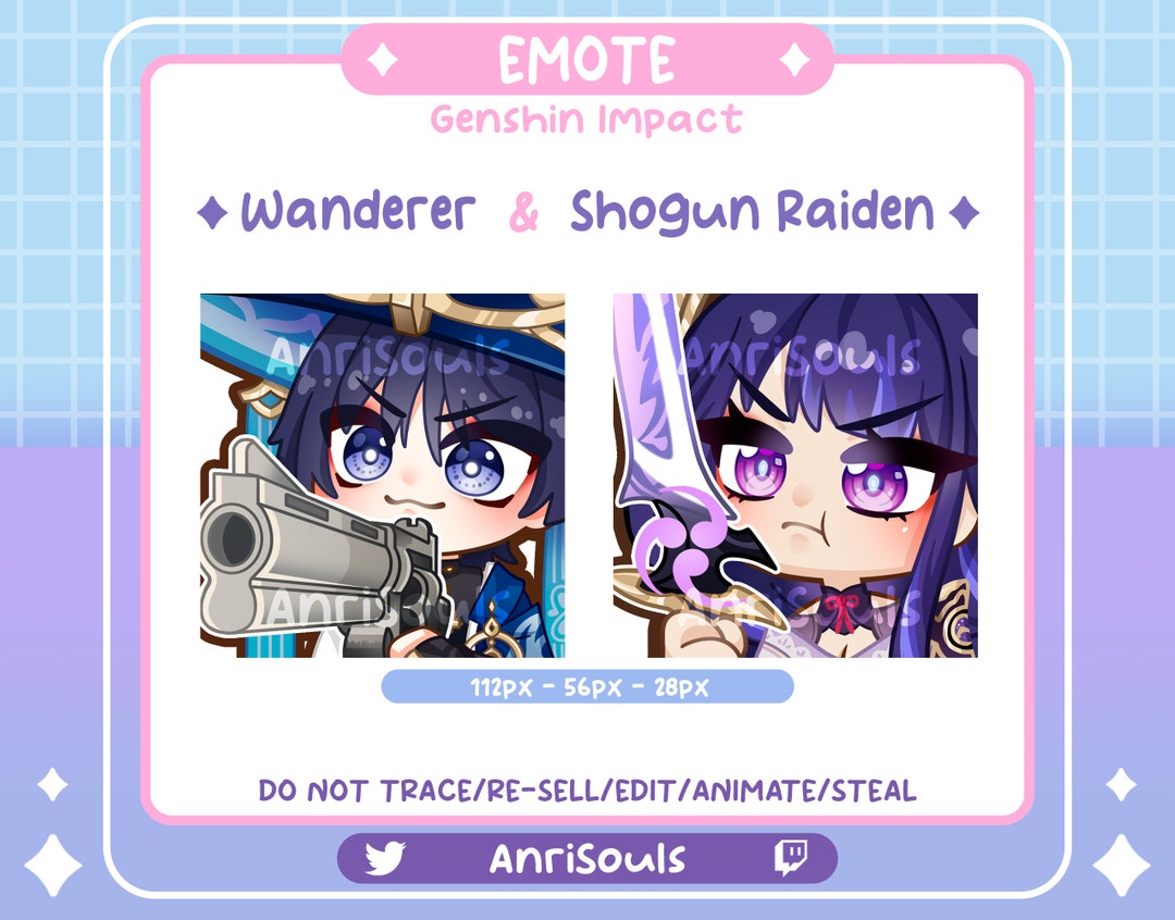 Twitch Emote PACK Wanderer/ Scaramouche/ Scaramuccia and Shogun Raiden ...