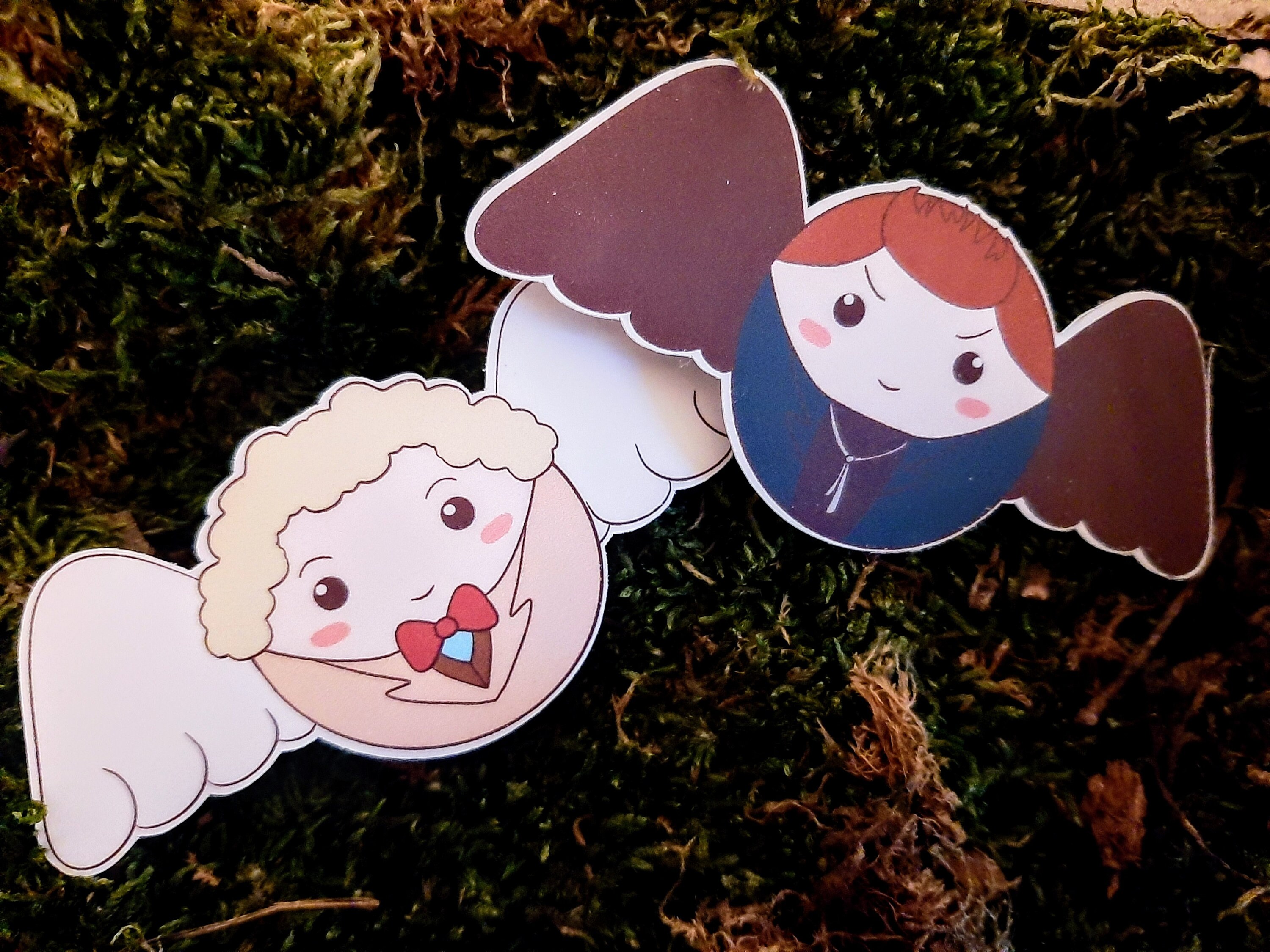 Good Omens Crowley and Aziraphale Demon and Angel Stickers - Etsy