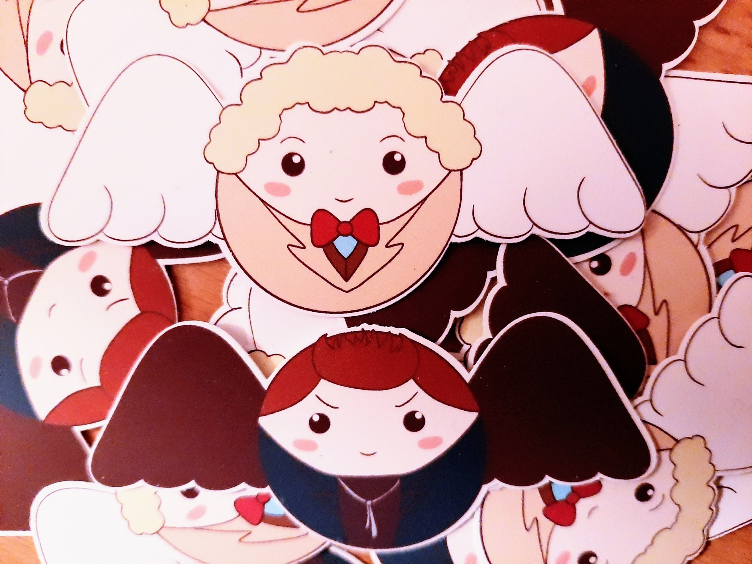 Good Omens Crowley and Aziraphale Demon and Angel Stickers - Etsy