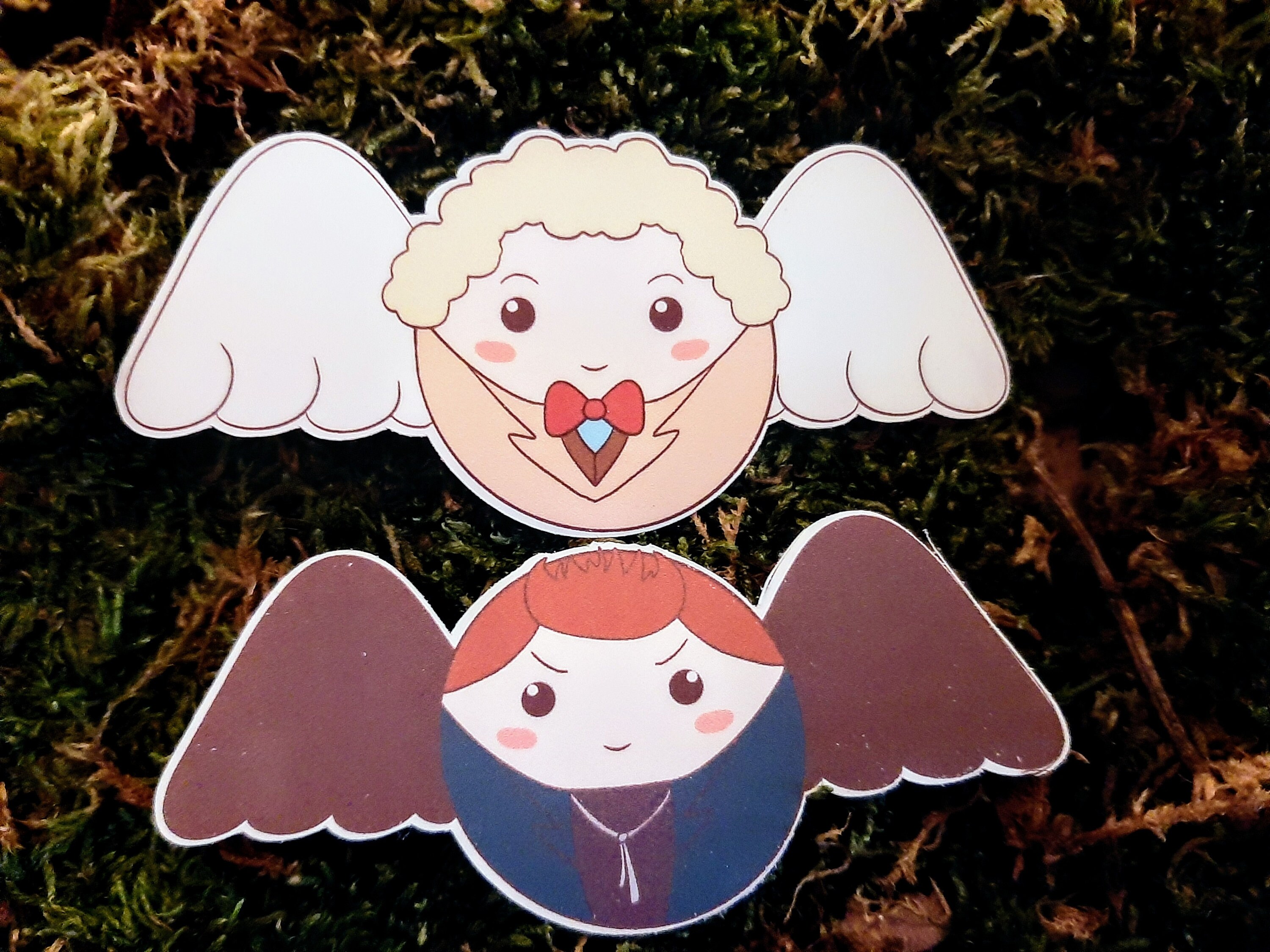 Good Omens Crowley and Aziraphale Demon and Angel Stickers - Etsy
