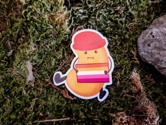 Lesbean Lesbian Bean Pride Flag Sticker - Etsy