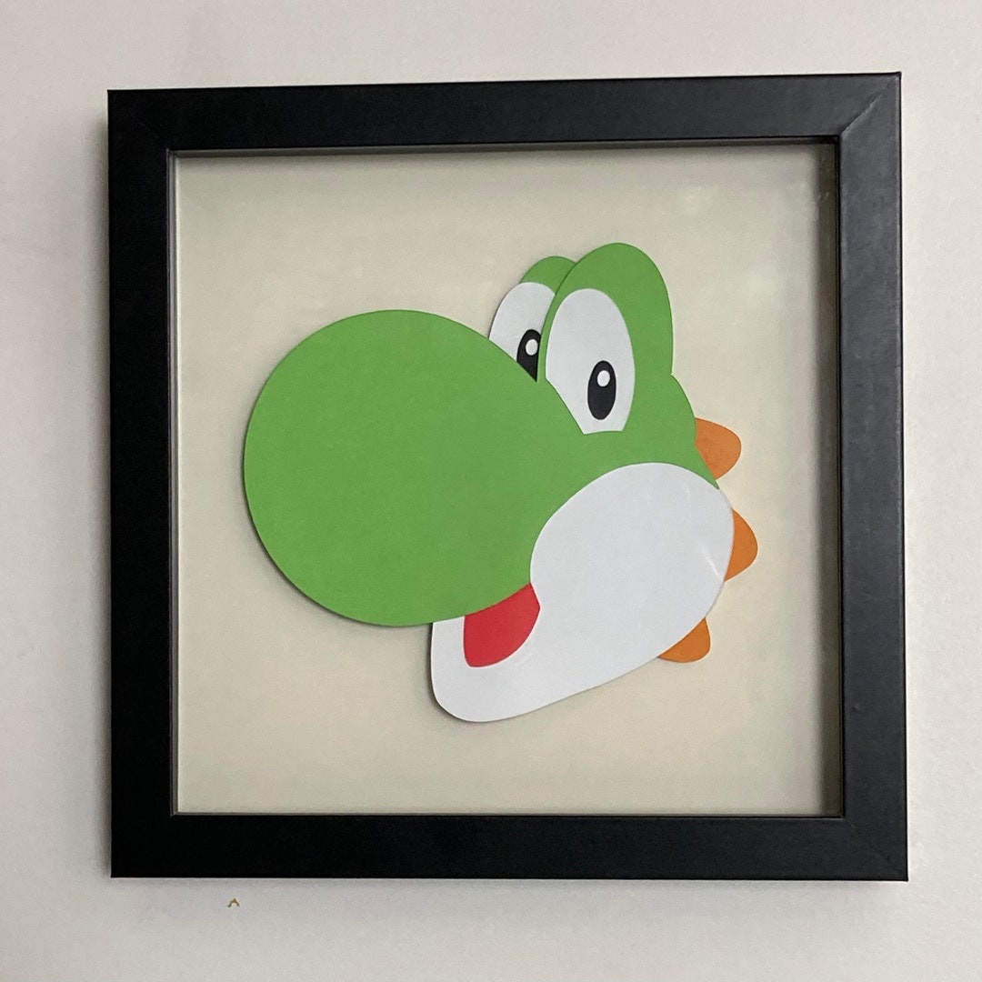 Yoshi 3D Paper Art in Frame (9in X 9in) - Etsy