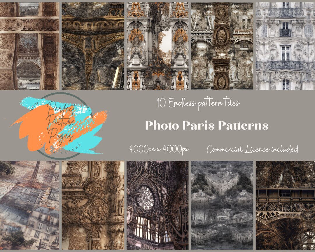 Photo Paris Pattern Digital Paper Endless Seamless Pattern - Etsy