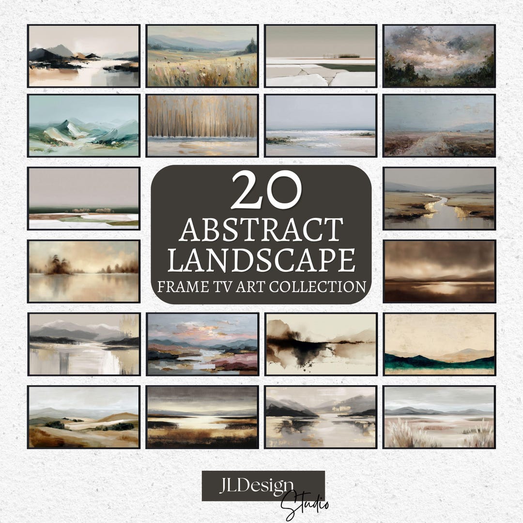 Abstract Landscape Frame TV Art Bundle Collection | Neutral Moody ...
