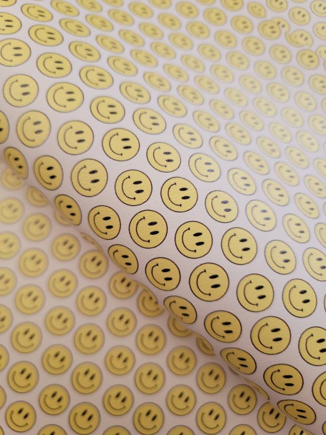 Smiley Face Faux Leather Sheets for Bows Clips Purses and Other Crafts ...