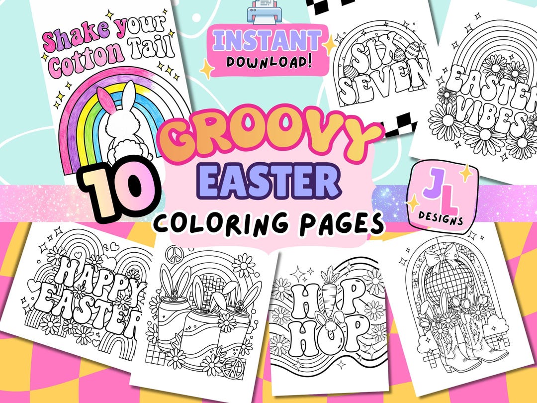 Easter Coloring Pages – 10 Instant Download Printable Pages for ...