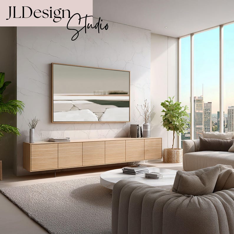 Abstract Landscape Frame TV Art Bundle Collection | Neutral Moody ...