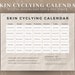 Skin Cycling Calendar instant Digital Download Skin Cycle Guide Chart ...