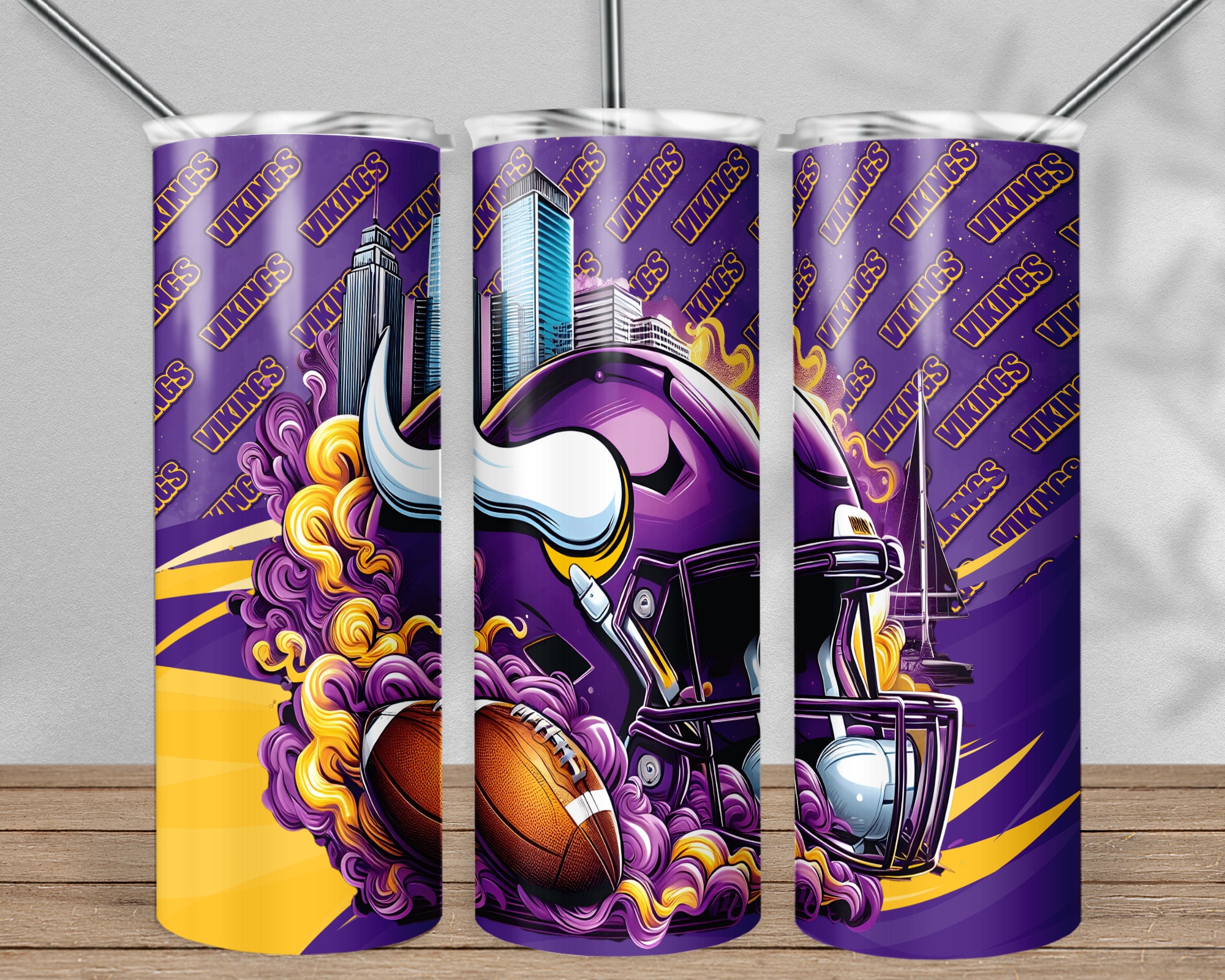 Viking 20oz Skinny Tumbler Wrap PNG, Sport 20oz Tumbler PNG, Football ...