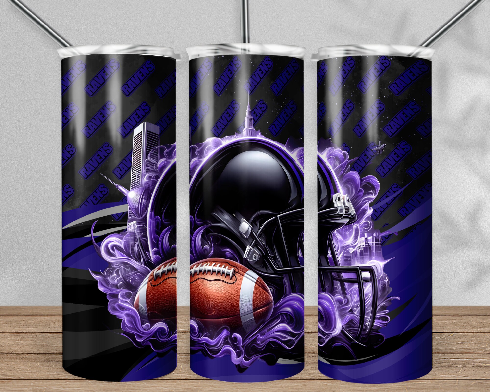 Raven 20oz Skinny Tumbler Wrap PNG, Sport 20oz Tumbler PNG, Football ...