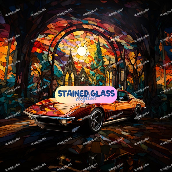 Stained Glass Corvette - Etsy