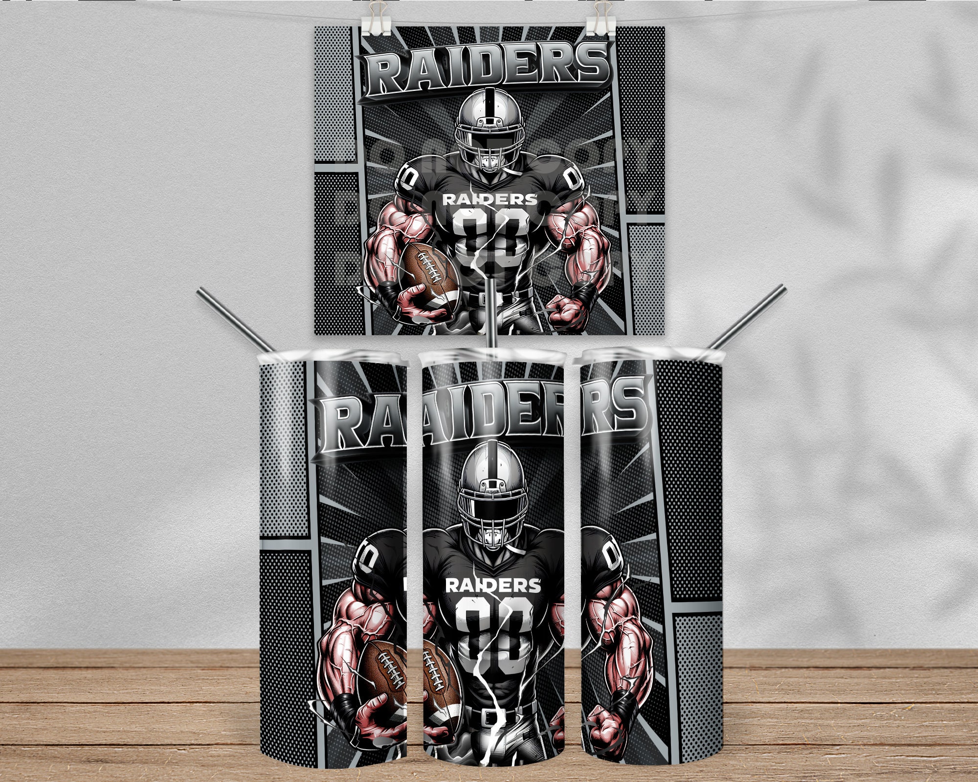 Raider 20oz Skinny Tumbler Wrap PNG, Sport 20oz Tumbler PNG, Football ...