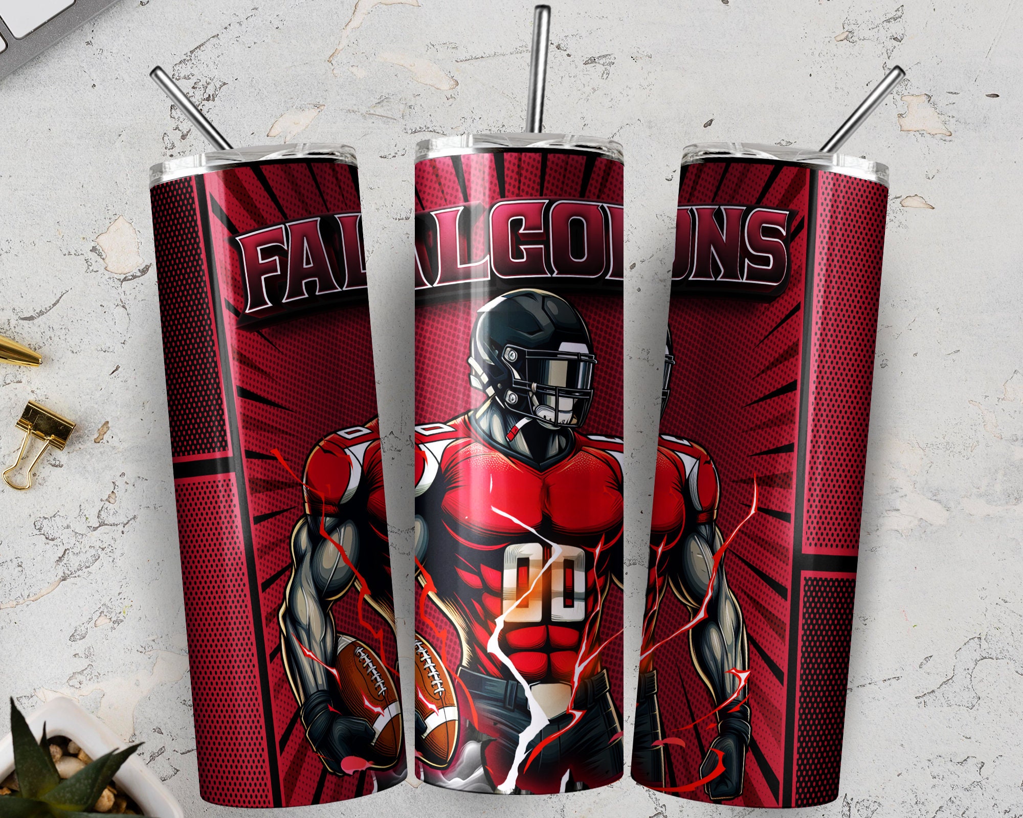 Falcon 20oz Skinny Tumbler Wrap PNG, Sport 20oz Tumbler PNG, Football ...
