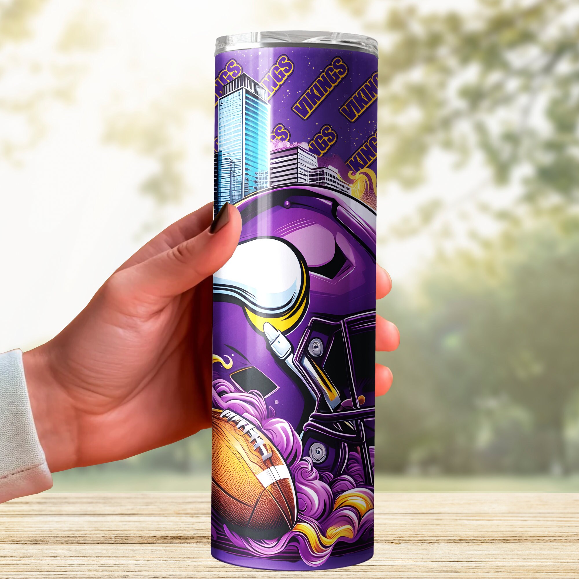 Viking 20oz Skinny Tumbler Wrap PNG, Sport 20oz Tumbler PNG, Football ...