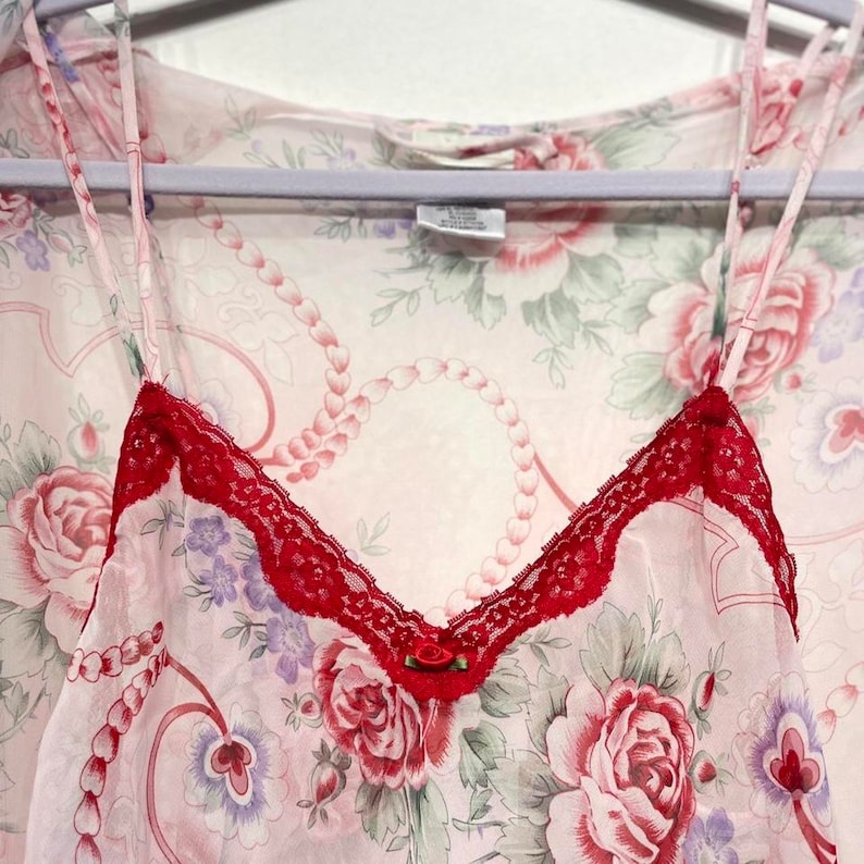 Sheer Floral Negligee Top Robe Set - Etsy
