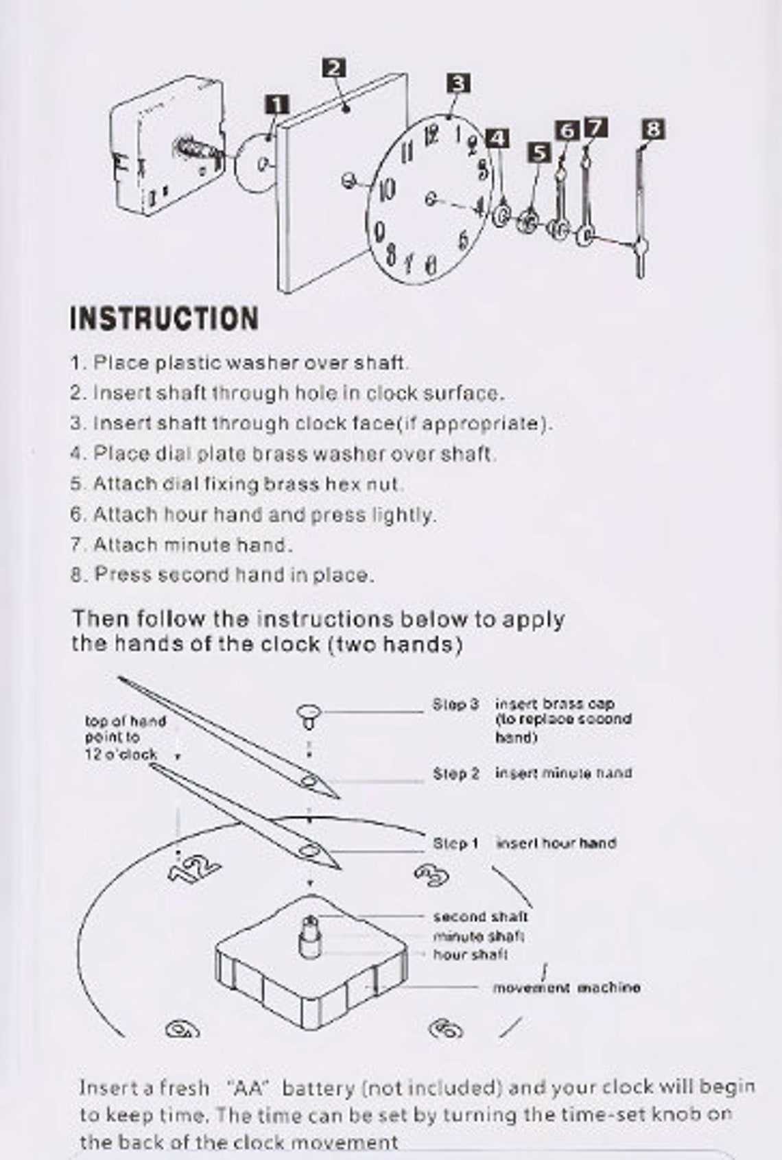 Clock Motor Movement Wall Clock Movement Mechanism DIY - Etsy