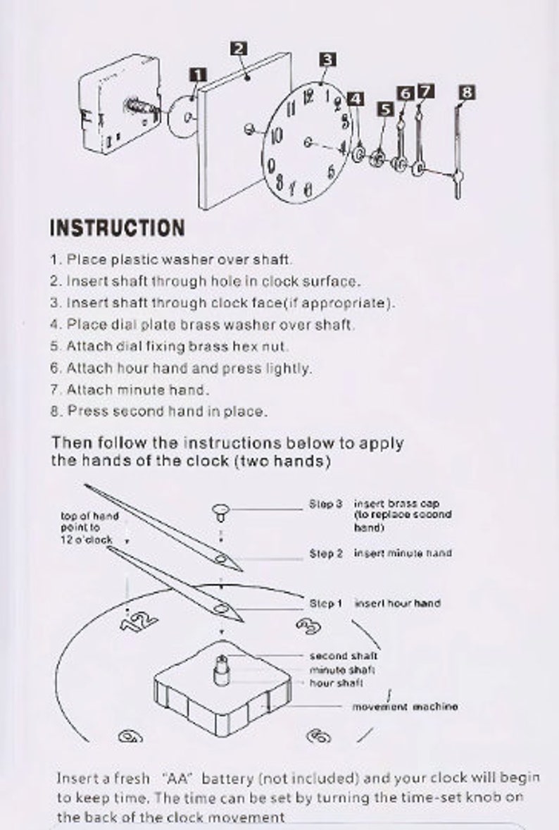 Clock Motor Movement Wall Clock Movement Mechanism DIY - Etsy