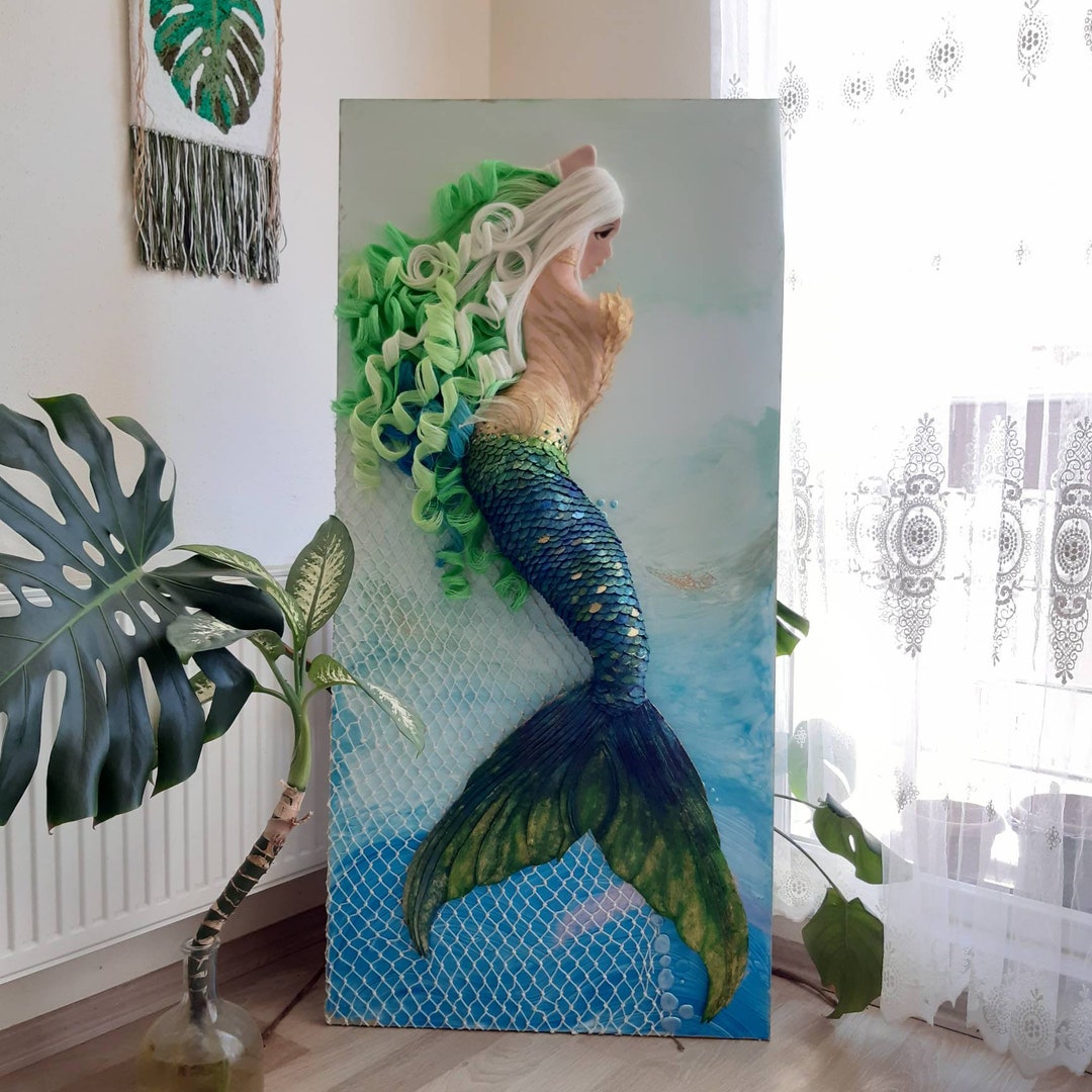 Life Size Mermaid/sculpture/wall Decor Art/ Mermaid Statue/ Golden ...
