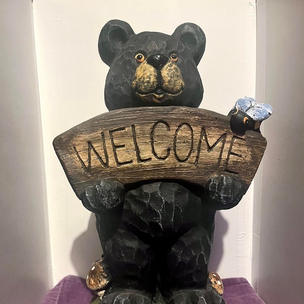 Bear Holding Welcome Sign - Etsy