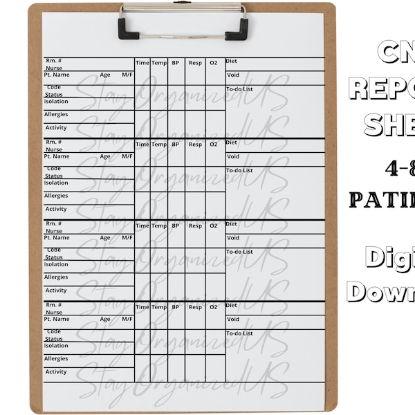 Pct Report Sheet - Etsy
