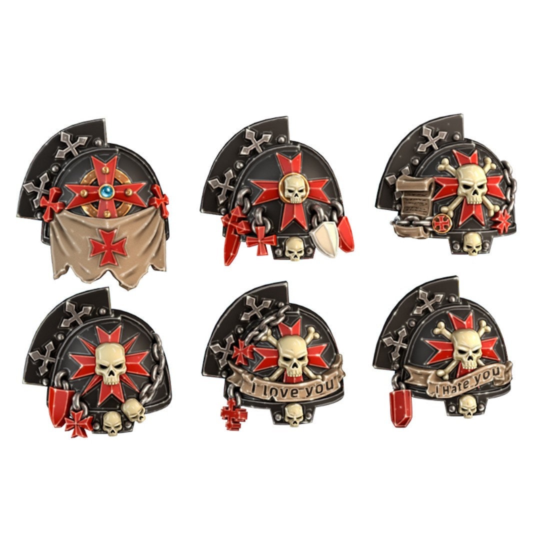 Temple Inspired Angry Shoulder Pads for Dark Soldiers (x12) - Etsy UK