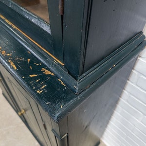 Antique Pine Cabinet in Chippy Green Paint - Etsy