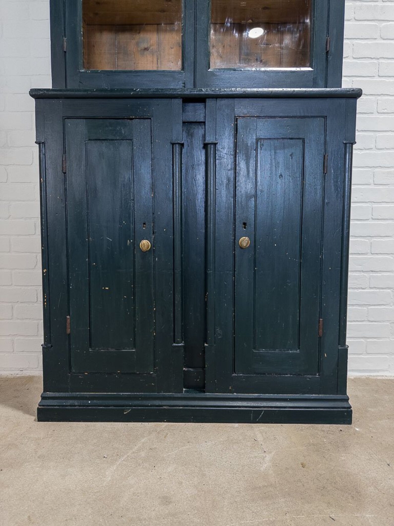 Antique Pine Cabinet in Chippy Green Paint - Etsy