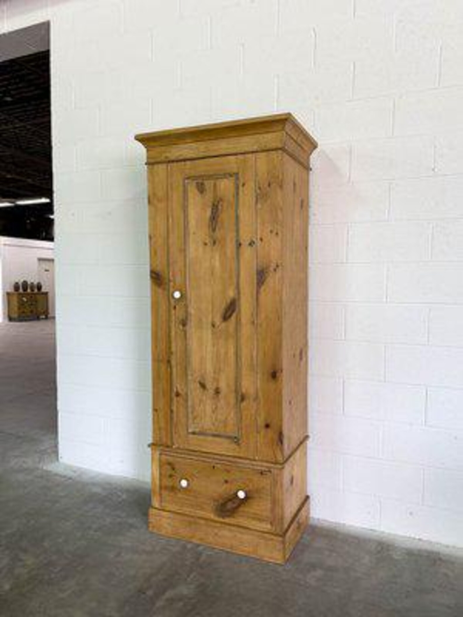 Simple Antique Pine Single Wardrobe - Etsy