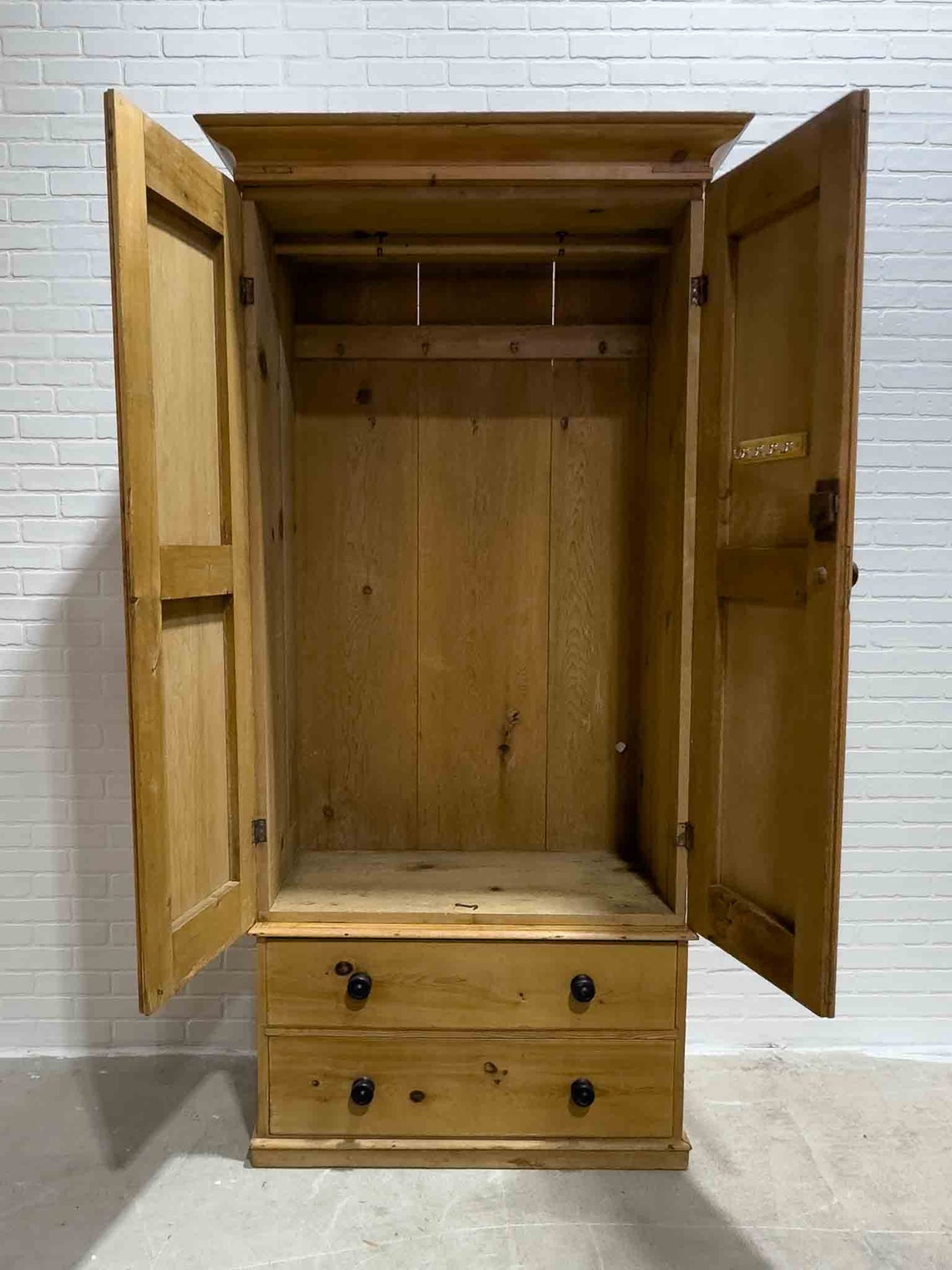 English Antique Pine Wardrobe - Etsy