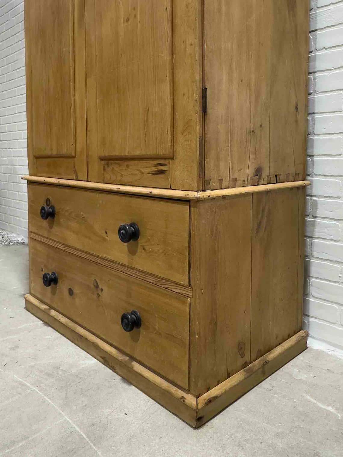 English Antique Pine Wardrobe - Etsy