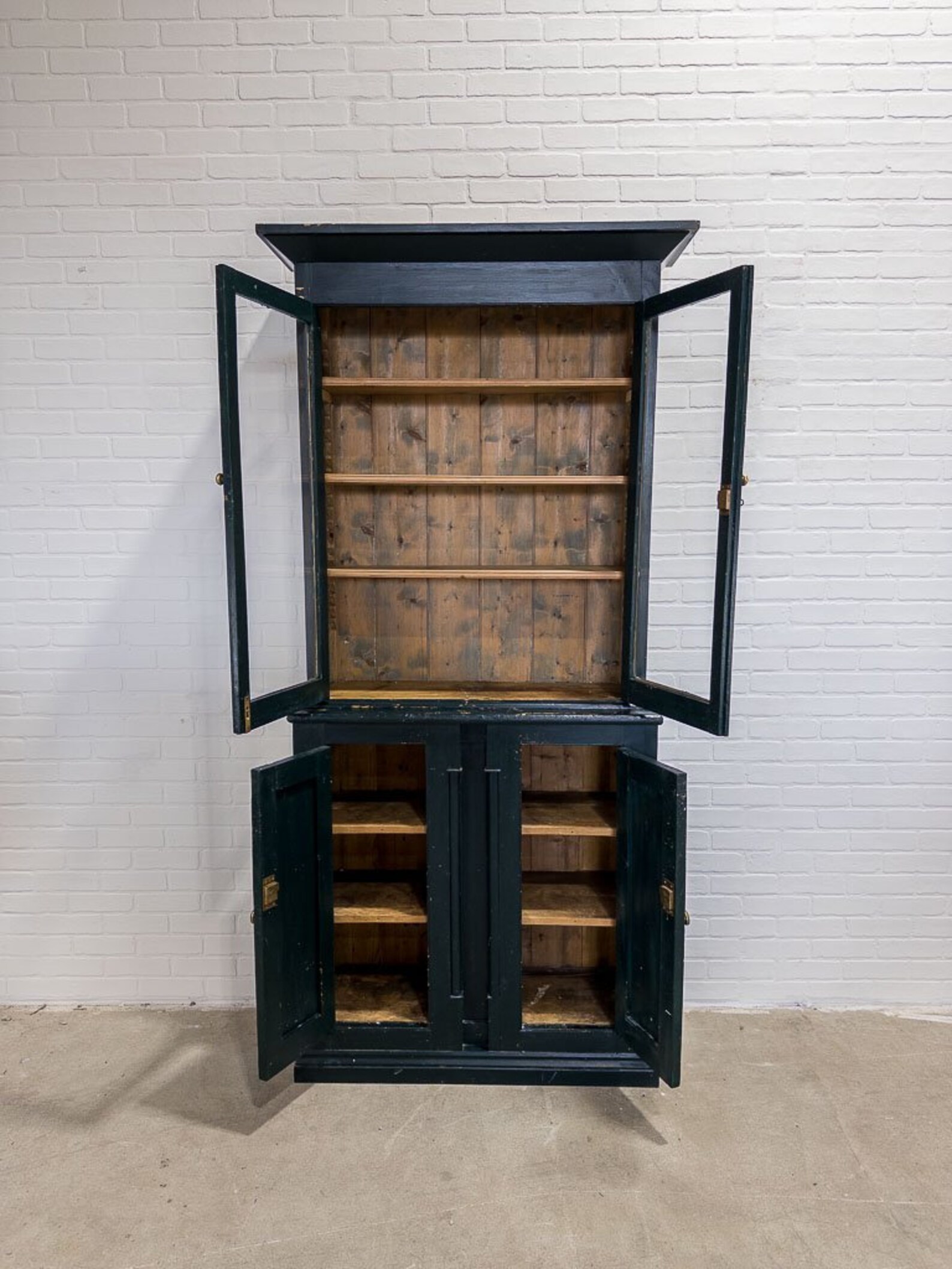 Antique Pine Cabinet in Chippy Green Paint - Etsy