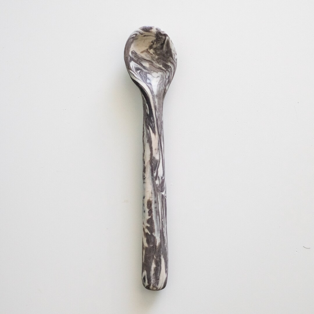 Stirring Spoon, Half Teaspoon for Sugar/salt, Marbled Colored Porcelain ...