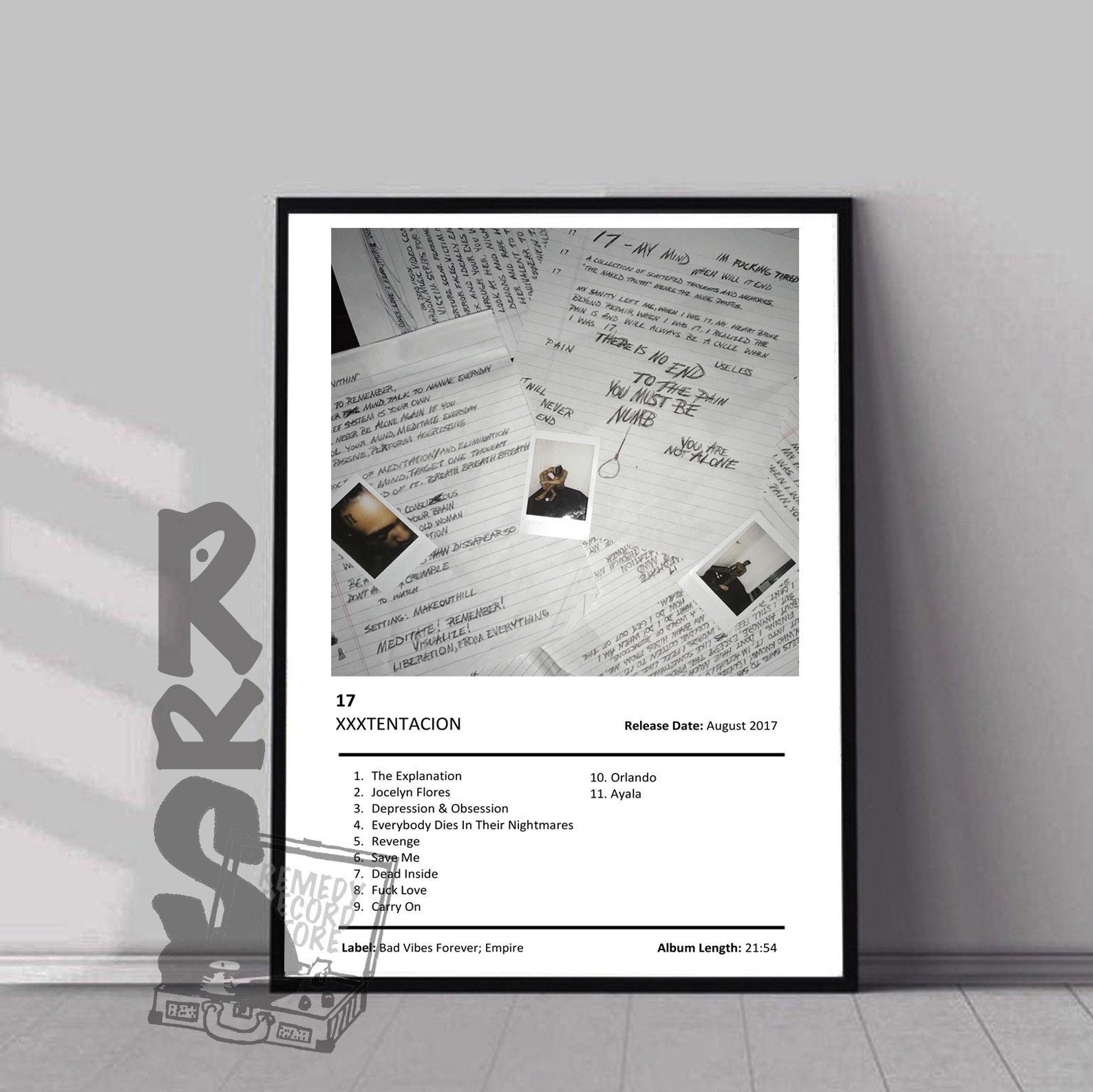 Xxxtentacion 17 Album Cover Poster Poster Music T Etsy Australia