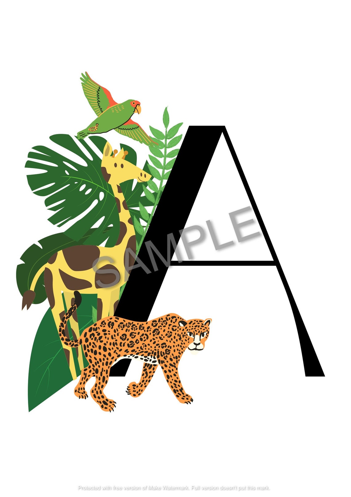 Jungle Alphabet Print | Digital Print - Etsy