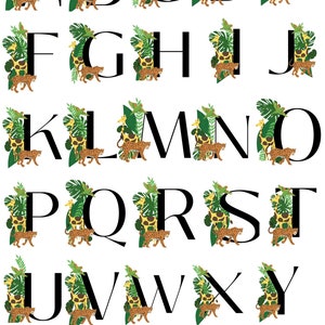 Jungle Alphabet Print | Digital Print - Etsy