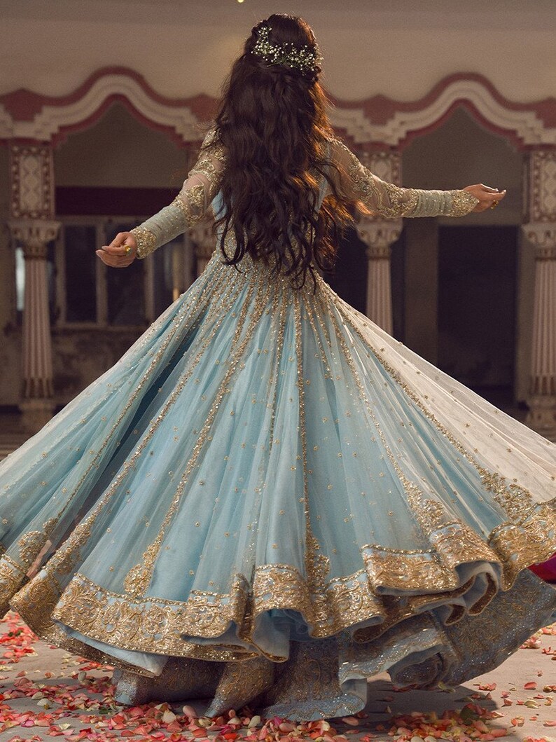 Pakistani Bridal Pishwas Wedding Dresses Embroidery Clothes - Etsy UK