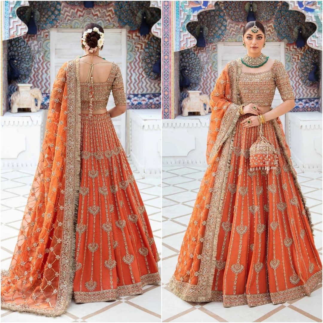 Pakistani Indian Wedding Dresses Mehndi Clothes Lehnga Choli Style ...