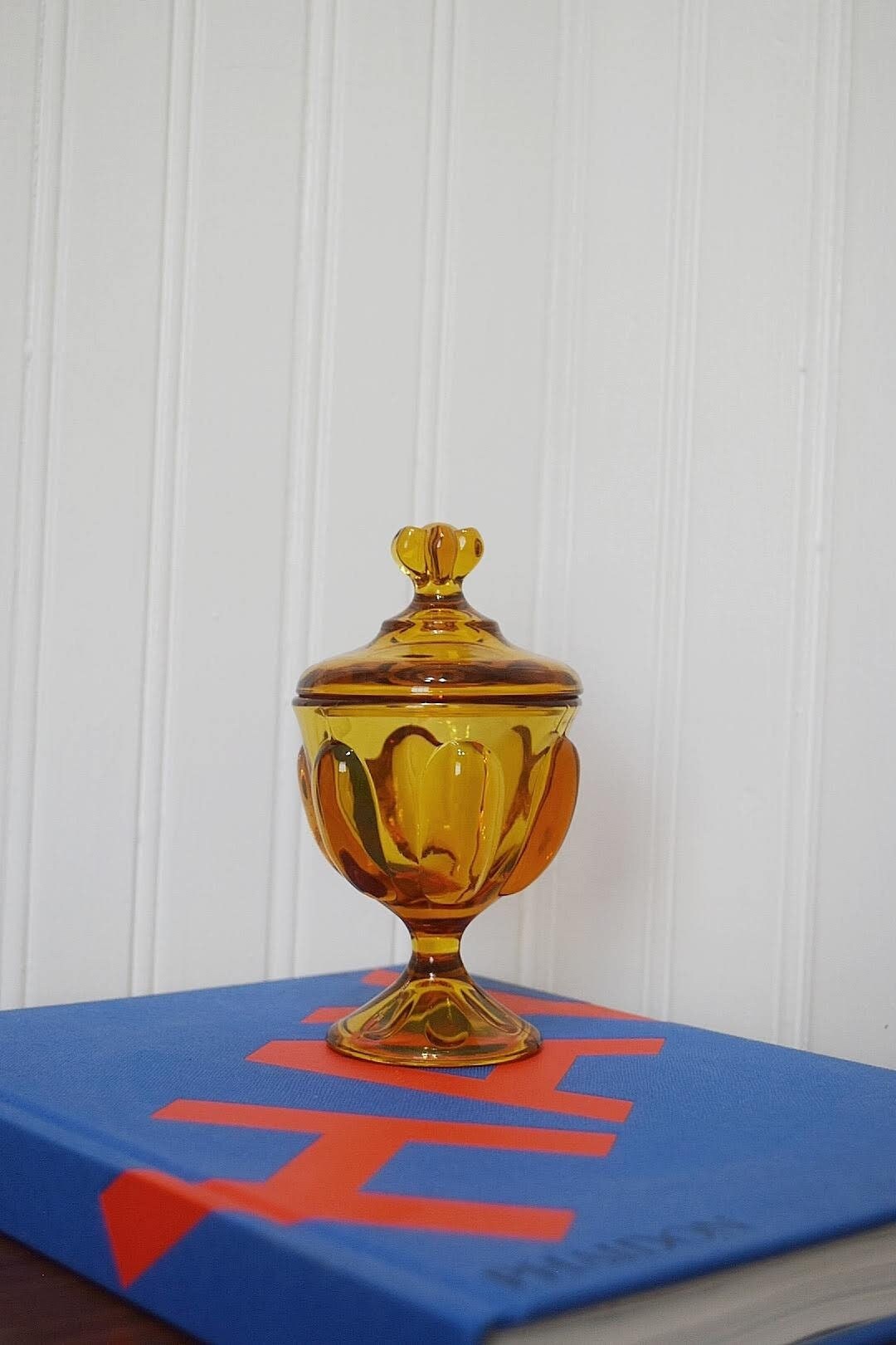 Viking Glass Amber Six Petal Mint Jar (smallest Size) - Etsy