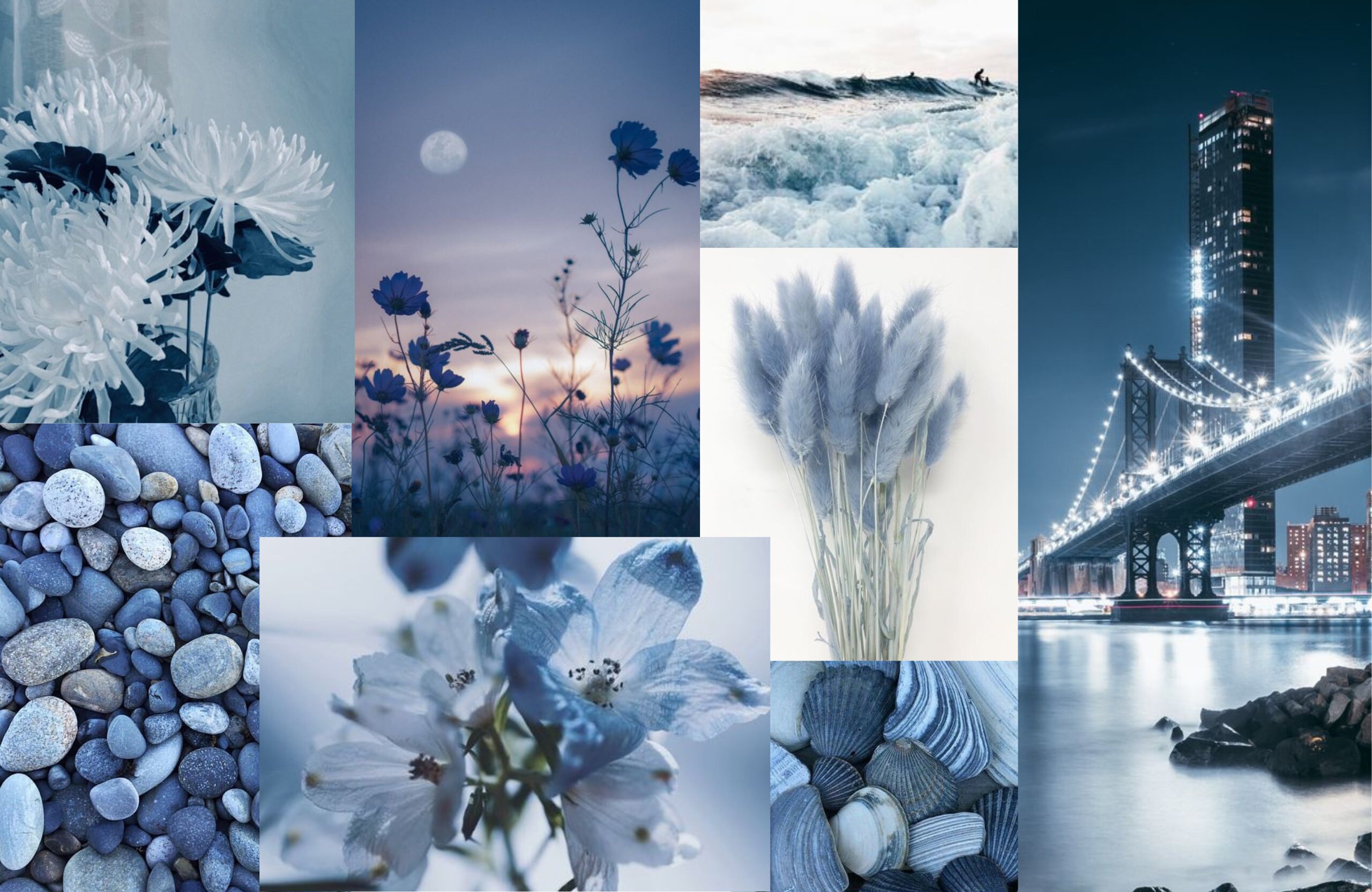 Aesthetic Computer Desktop Wallpaper Blue Floral MacBook 2 Wallpapers ...