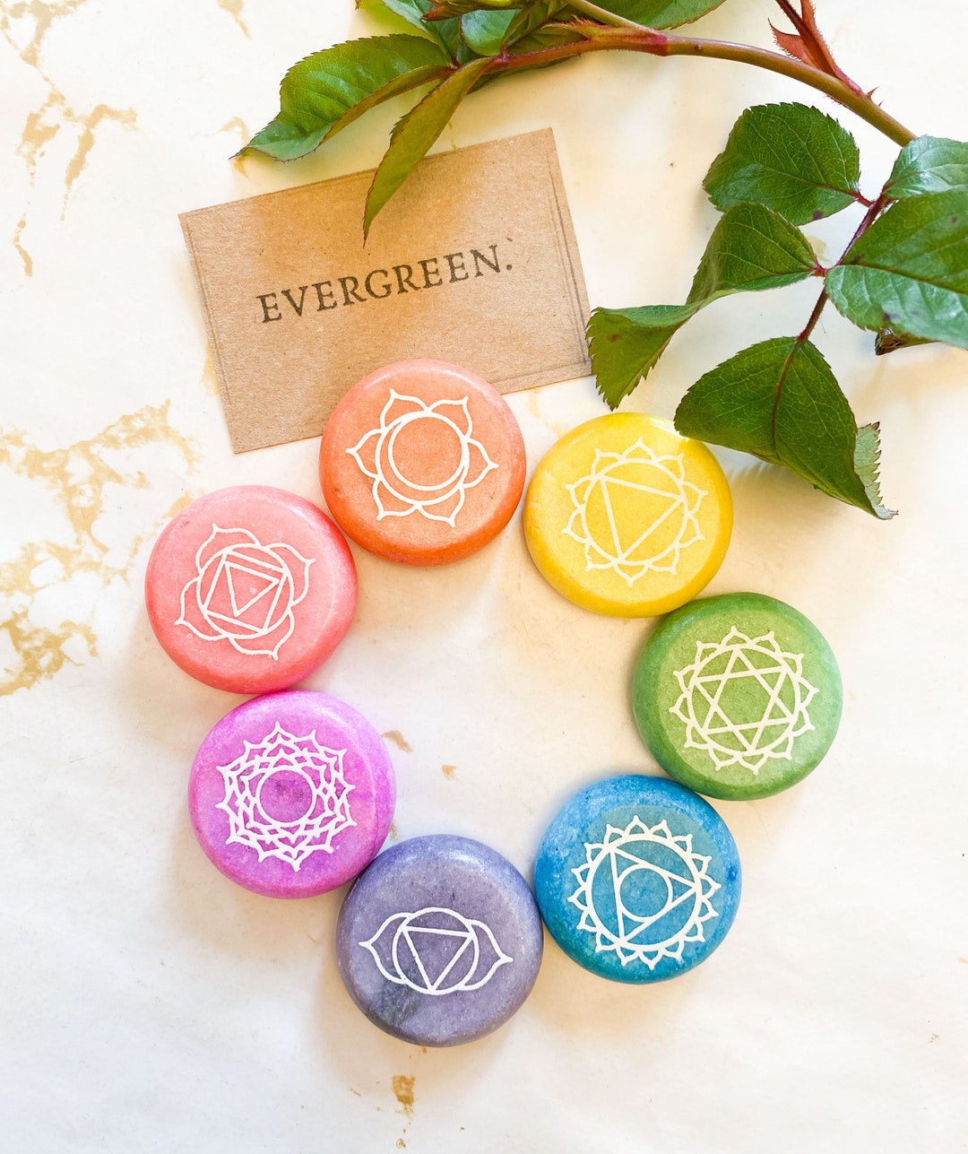 Marble 7 Chakras Meditation Stones Sold Separately - Etsy UK