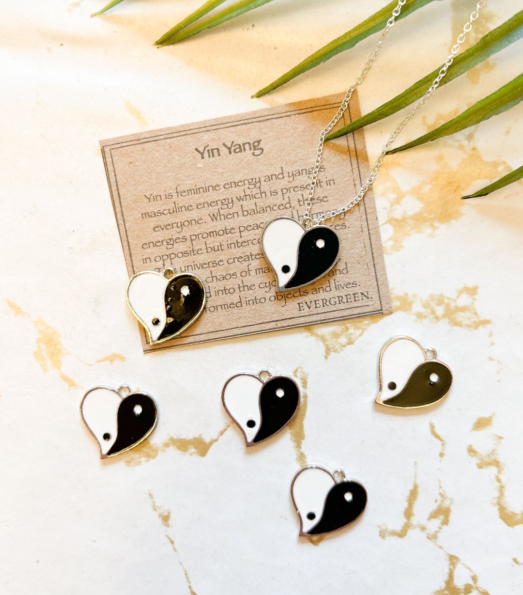 Yin Yang Heart Pendant Variety of Chains Available - Etsy