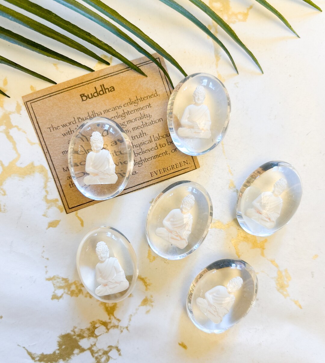 Buddha Crystal Resin Worry / Palm Stone Wisdom, Meditation ...