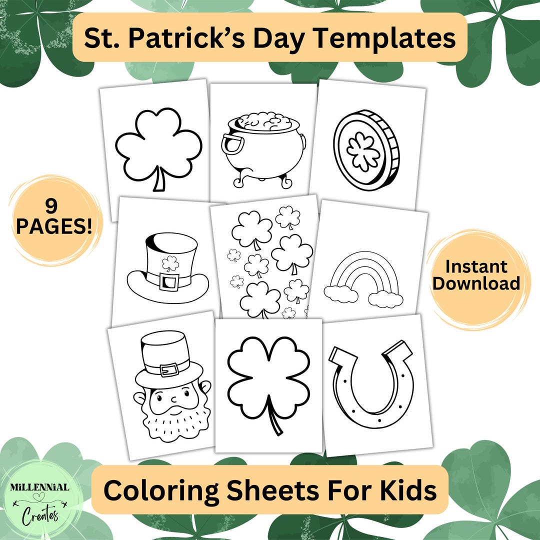 St. Patrick's Day Templates, Shamrock Cut-outs for Crafts, Printable ...