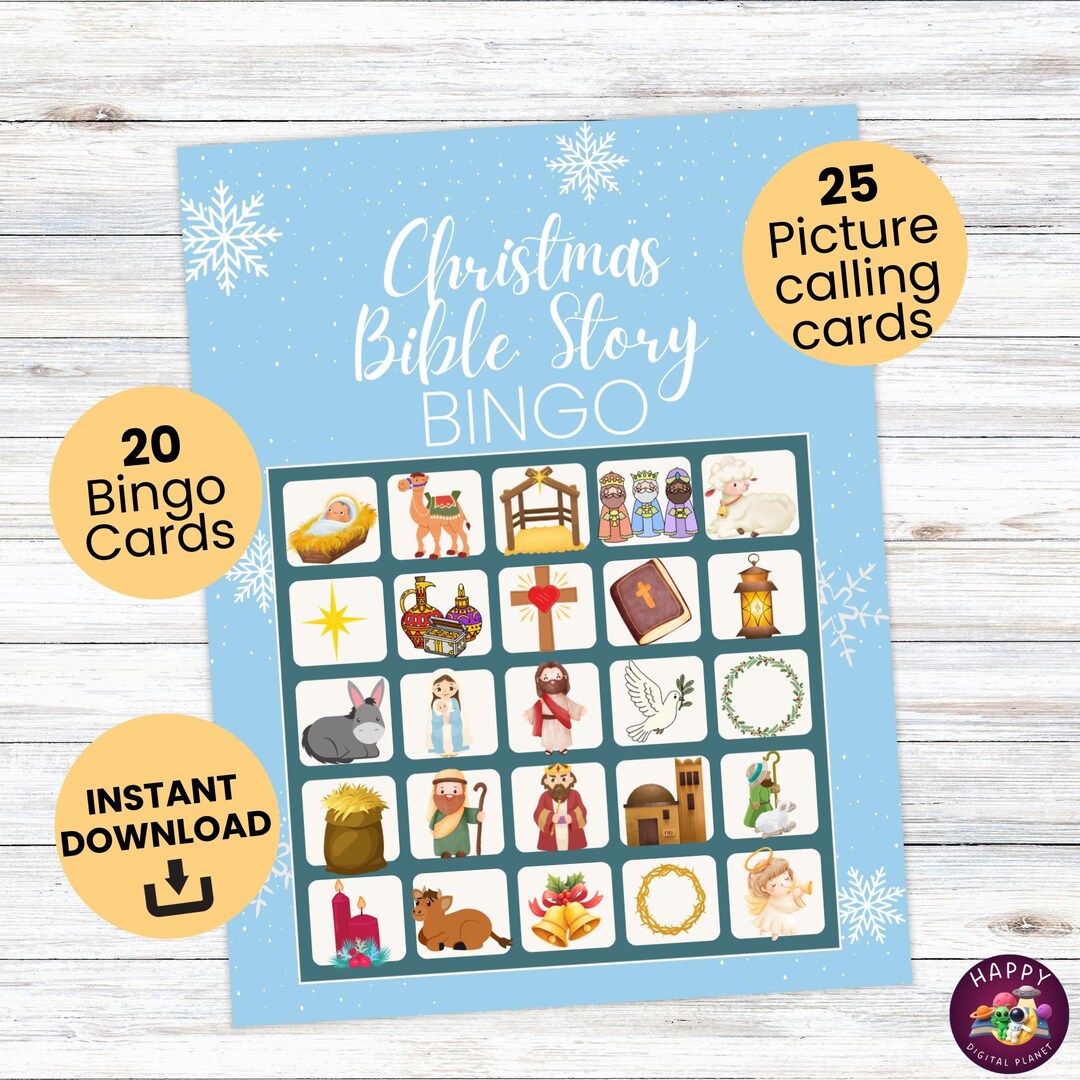 Christmas Bible Story Bingo | Christian Holiday Party Printable ...