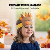Thanksgiving Paper Headbands Crowns Hats Craft Coloring Printable Kids ...
